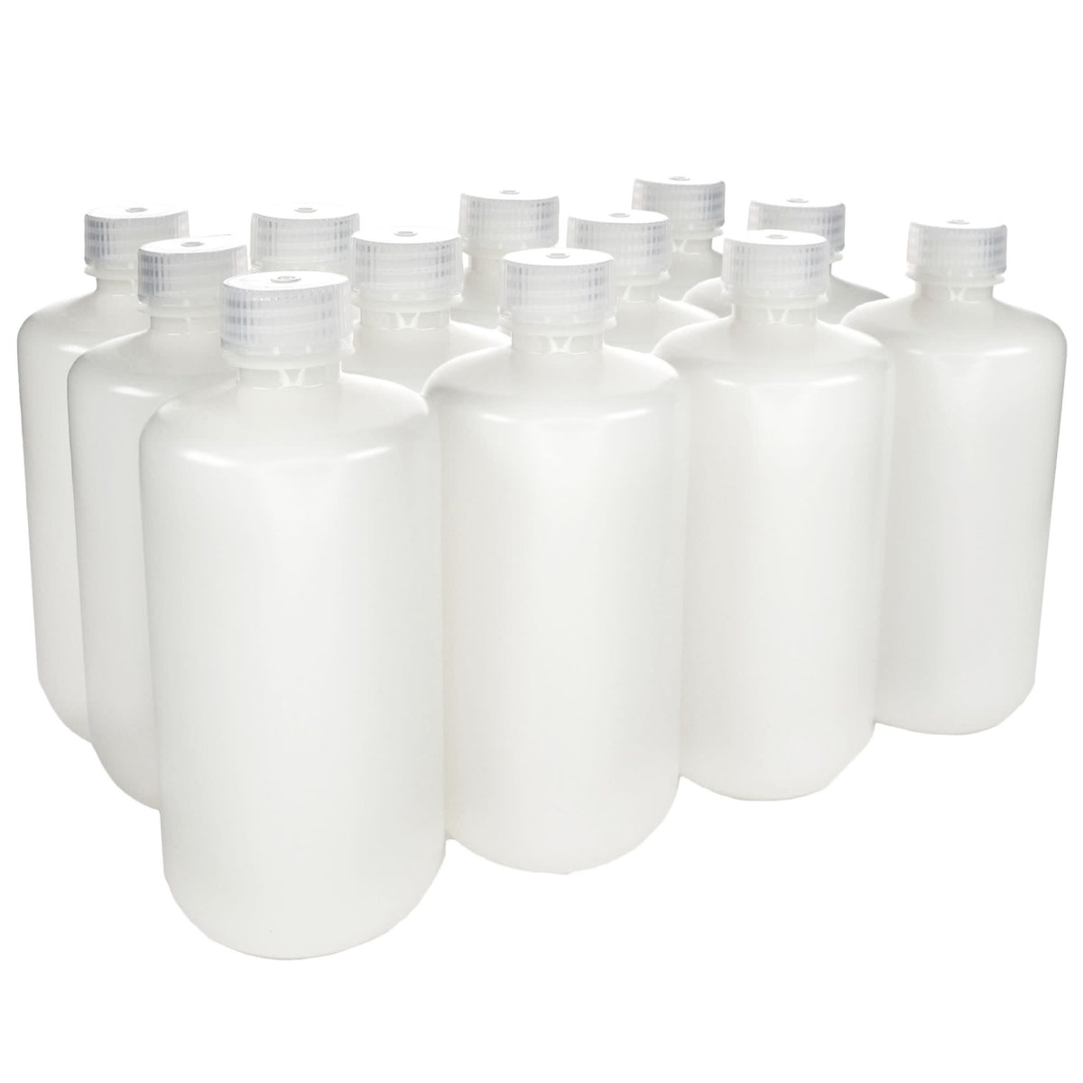 Eisco - Pack of 12, 500mL Sterile Narrow Mouth HDPE Translucent Reagen ...