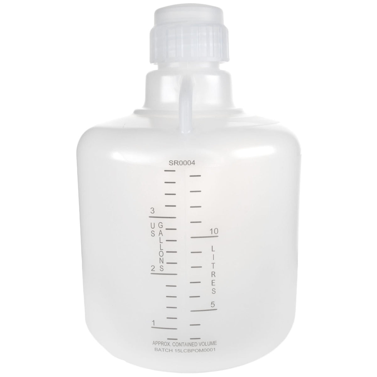 15L Polypropylene Carboy with Silicone-Lined Cap, Autoclavable, Non-St ...