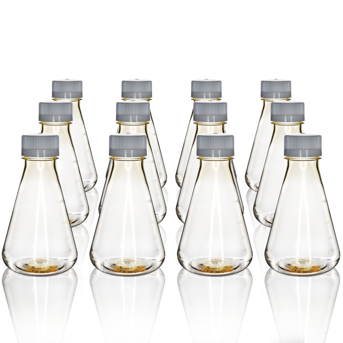 Eisco - Pack of 12, 500mL Sterile Polycarbonate Erlenmeyer Flasks, Non ...