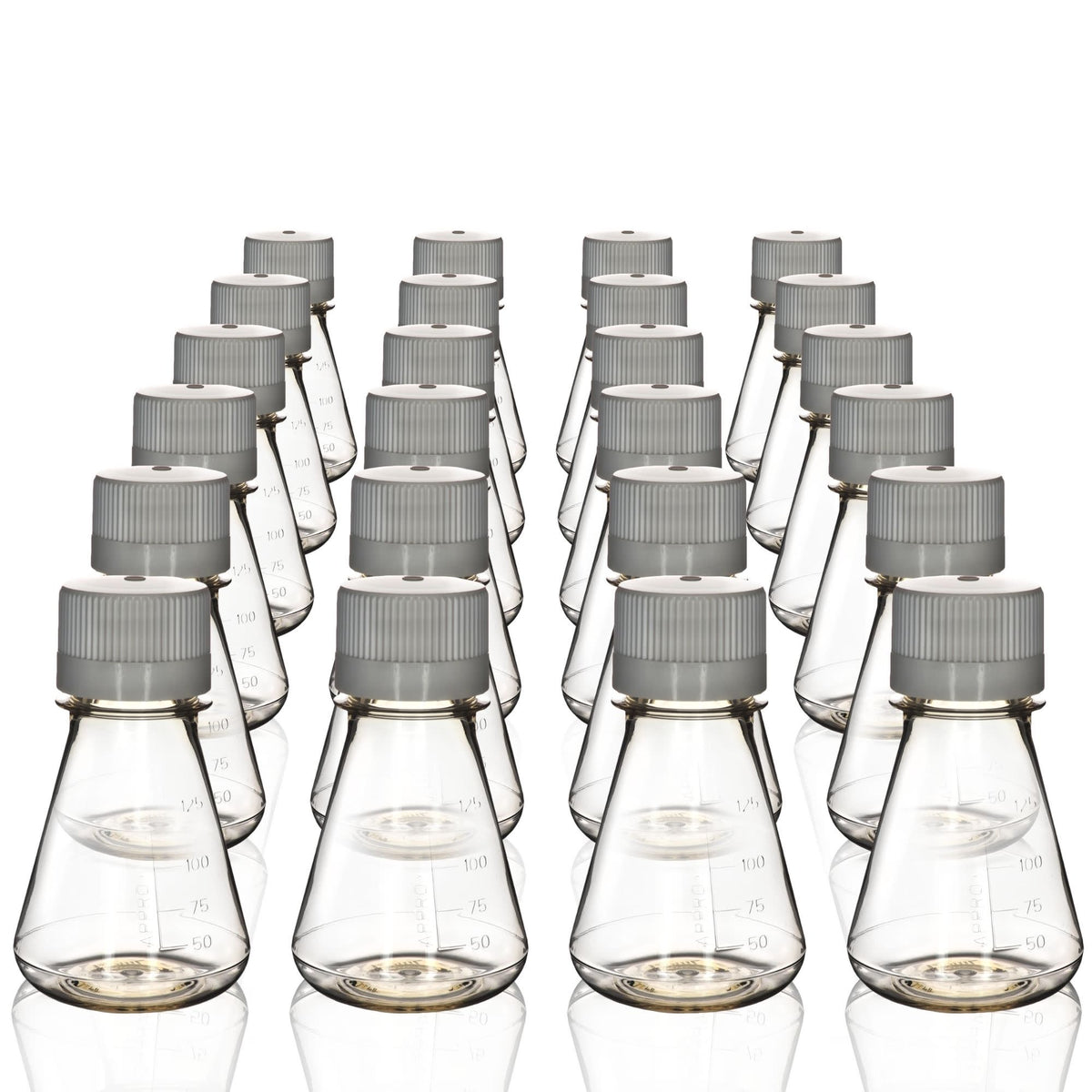 Eisco - Pack of 24, 125mL Sterile Polycarbonate Erlenmeyer Flasks, Non ...