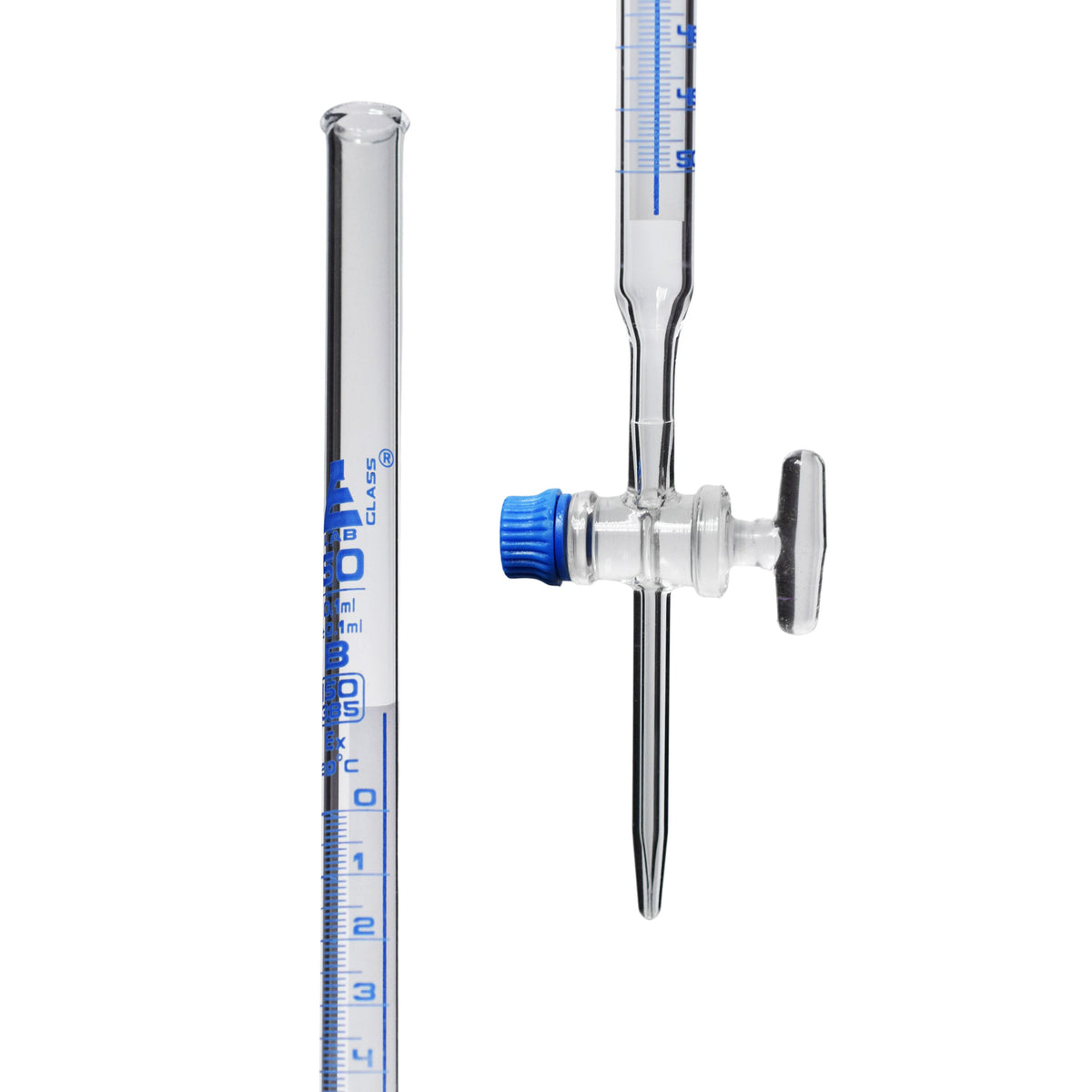 Schellbach Glass ASTM Graduated Burette with Glass Key Stopcock, 50 ml ...